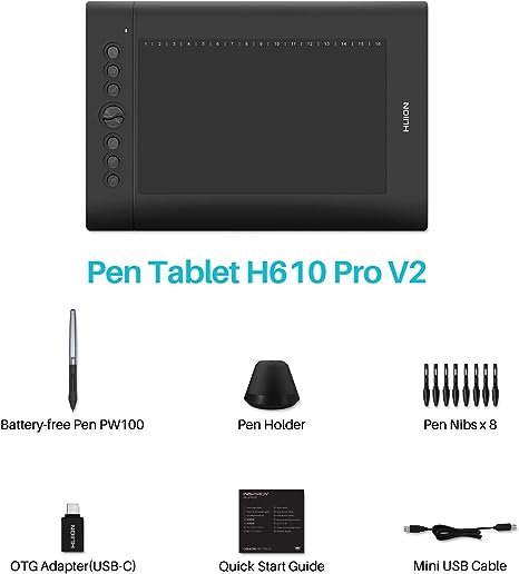 Huion H610 PRO V2: Best Budget Drawing Tablet - Tablet Geeky
